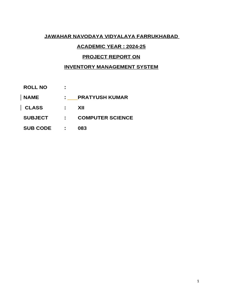 Inventory Management | PDF | Databases | Python (Programming Language)