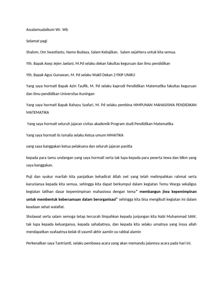 teks mc tewa & ldkm | PDF