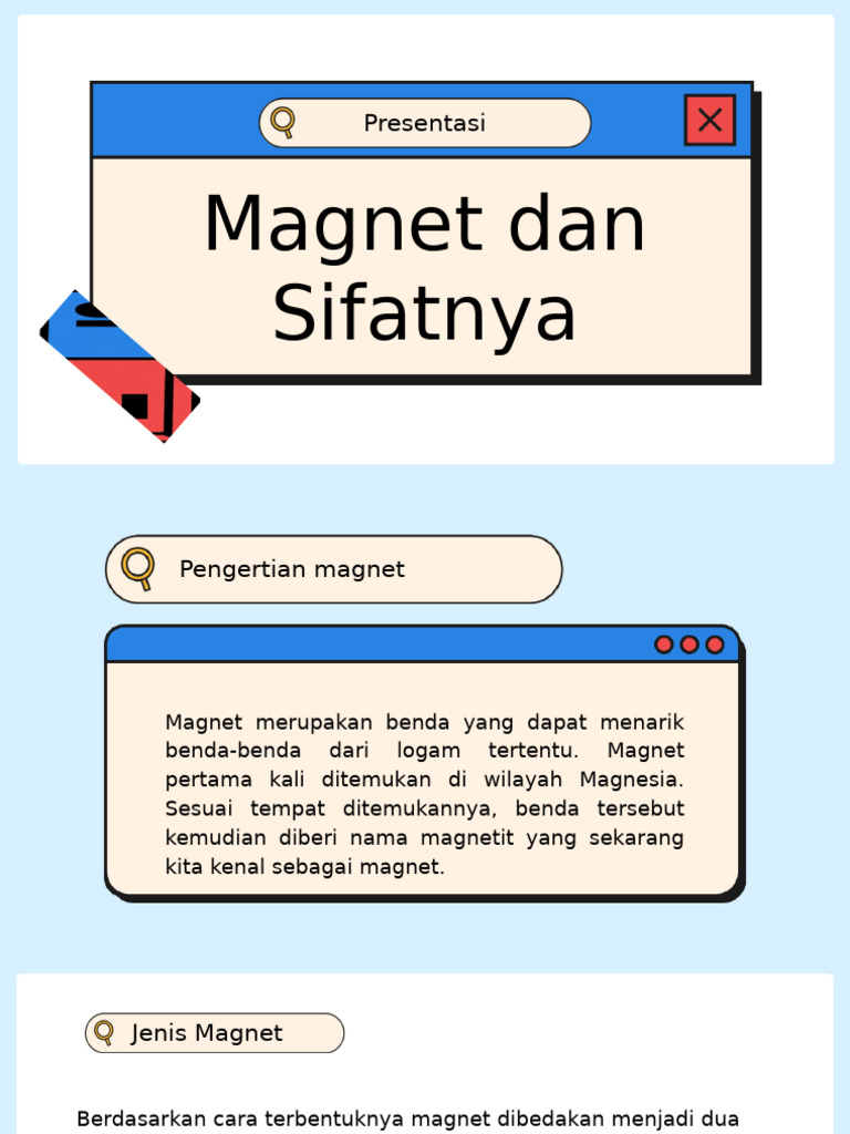 Magnet Dan Sifatnya Presentasi Pendidikan IPAS Biru Ilustratif | PDF
