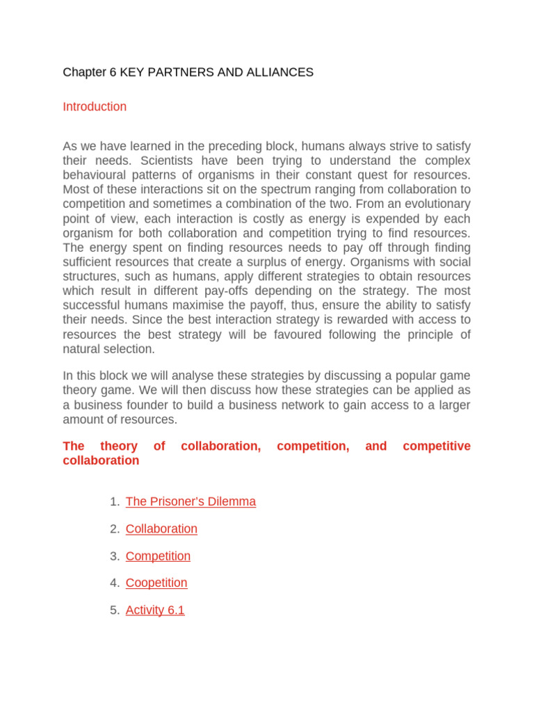 Entrepreneurship Chapter 6 Online | PDF | Game Theory