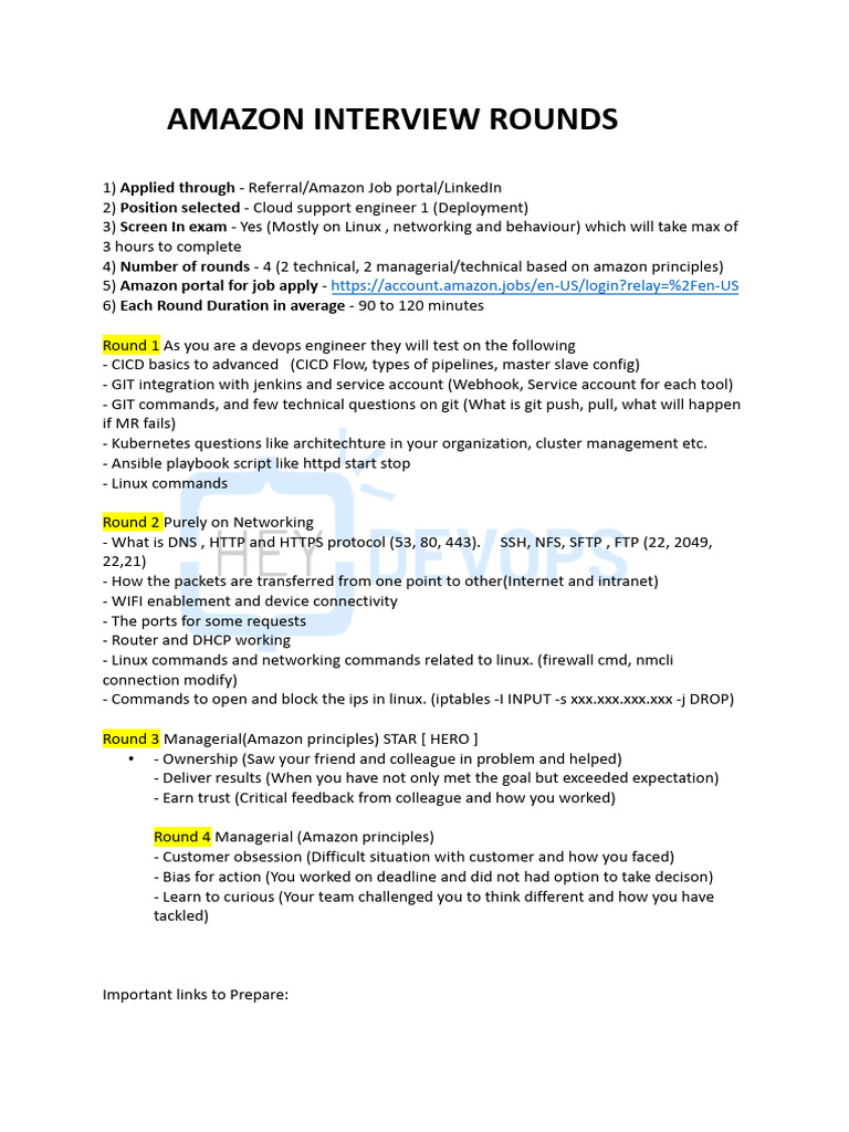AMAZONINTERVIEWROUNDS(1) | PDF | Computer Network | File Transfer Protocol