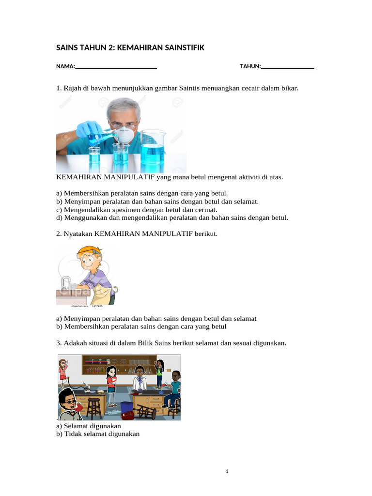 SAINS TAHUN 2 KEMAHIRAN SAINSTIFIK | PDF