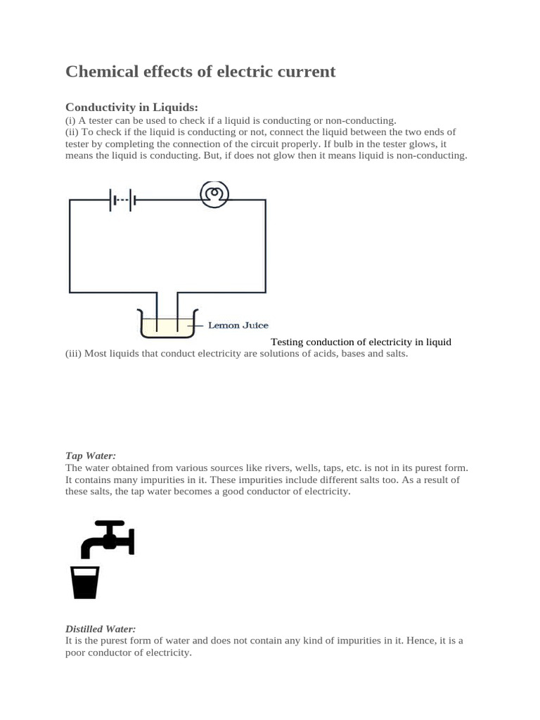 Chemical Effects of Electric Current Explained | PDF | Electric Current ...