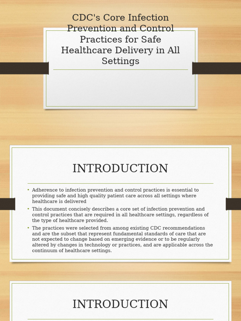 CDC's Core Infection Prevention and Control Practices For | PDF | Hand ...