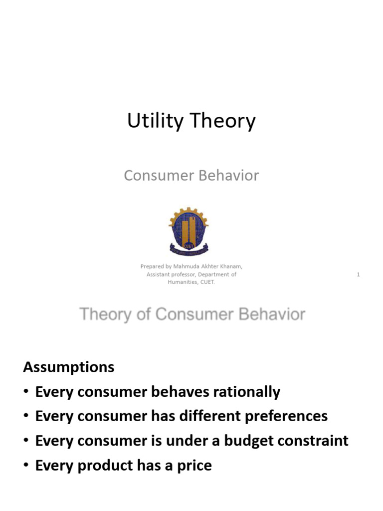 Chapter 4 Utility Theory | PDF | Utility | Marginal Utility