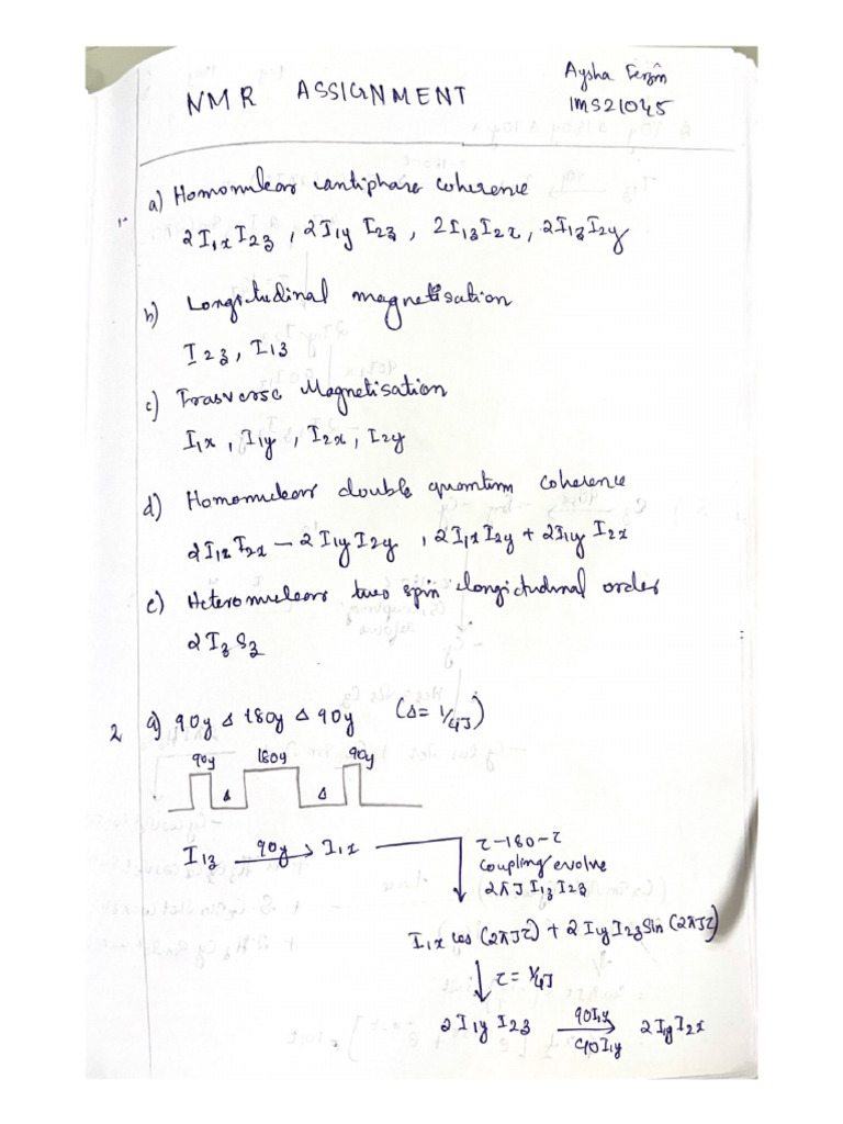 NMR Assignment Ims21045 | PDF