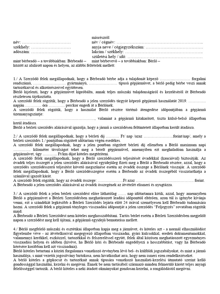 Berleti Szerzodes | PDF