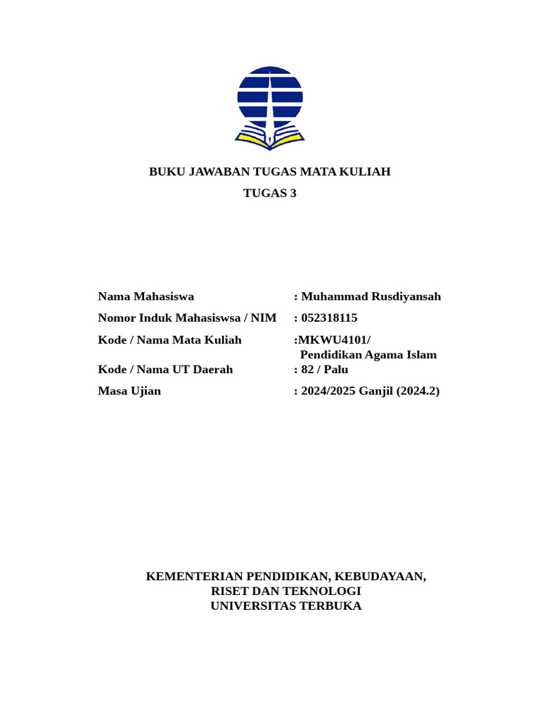 Buku Jawaban Tugas Mata Kuliah 4101 | PDF