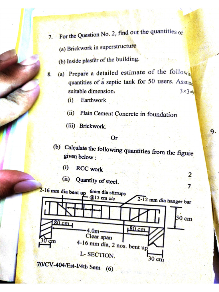 4TH Sem Estimating Questions | PDF