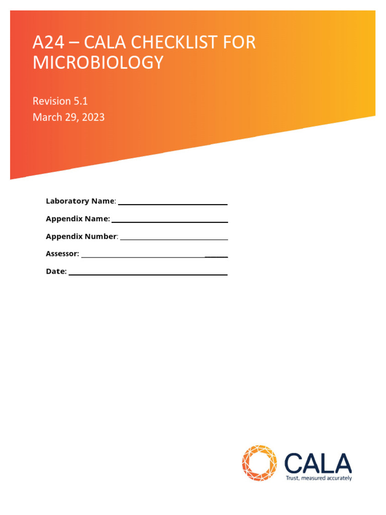 A24-Microbiology Checklist | PDF | Calibration | Verification And ...