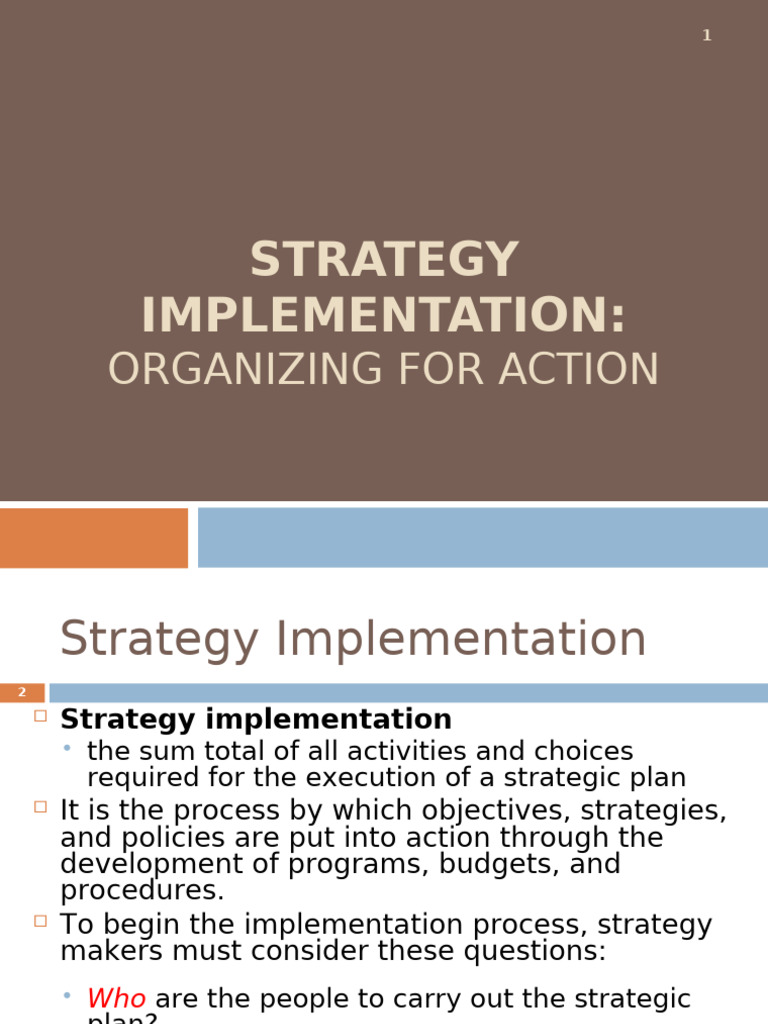 Strategy Implementation | PDF | Organizational Structure | Strategic Management