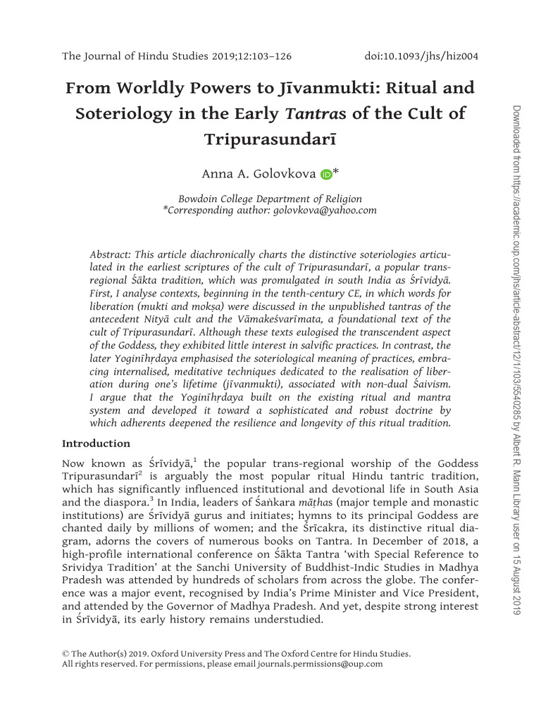 From Worldly Powers to Jivanmukti Ritua | PDF | Tantra | Yoga