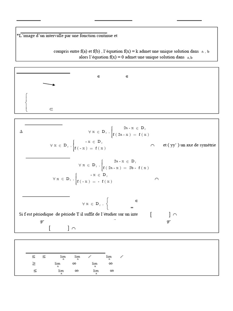 Concepts clés des fonctions en maths | PDF | Fonction monotone ...
