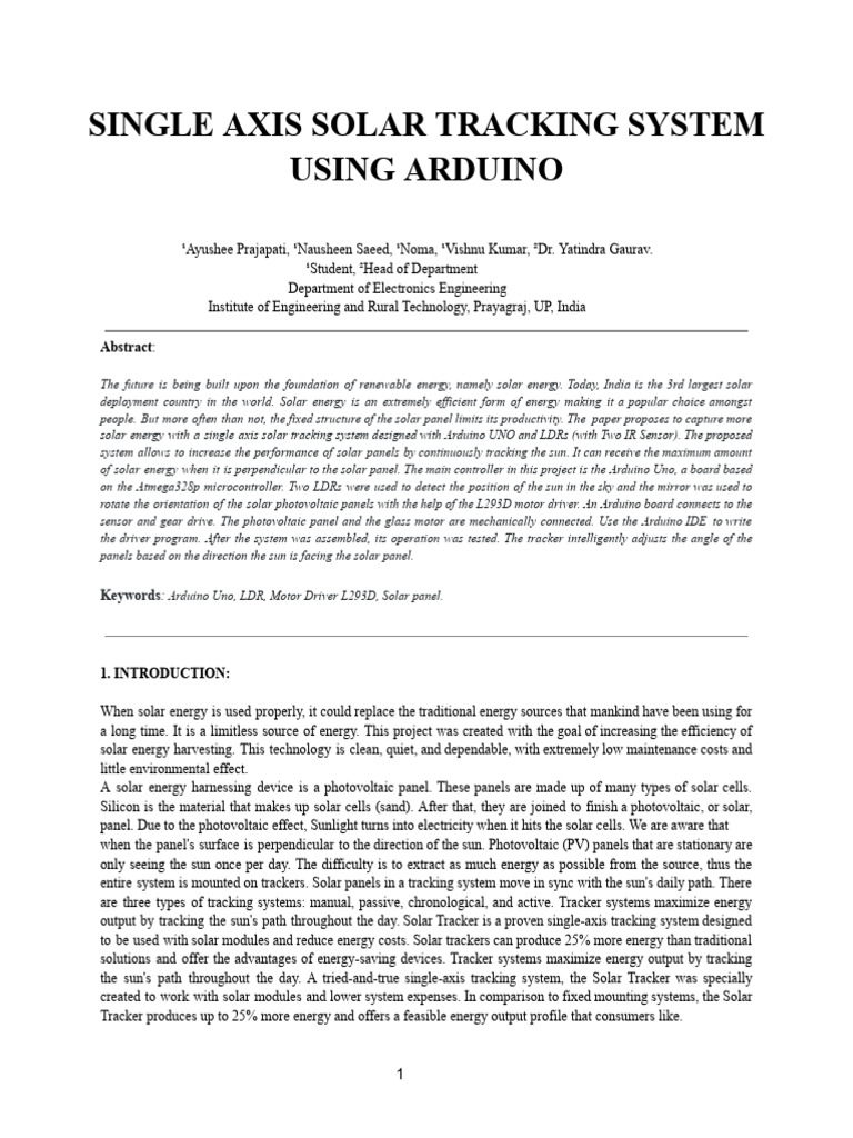 RP Single Axis Solar Tracking System | PDF | Photovoltaics | Solar Panel