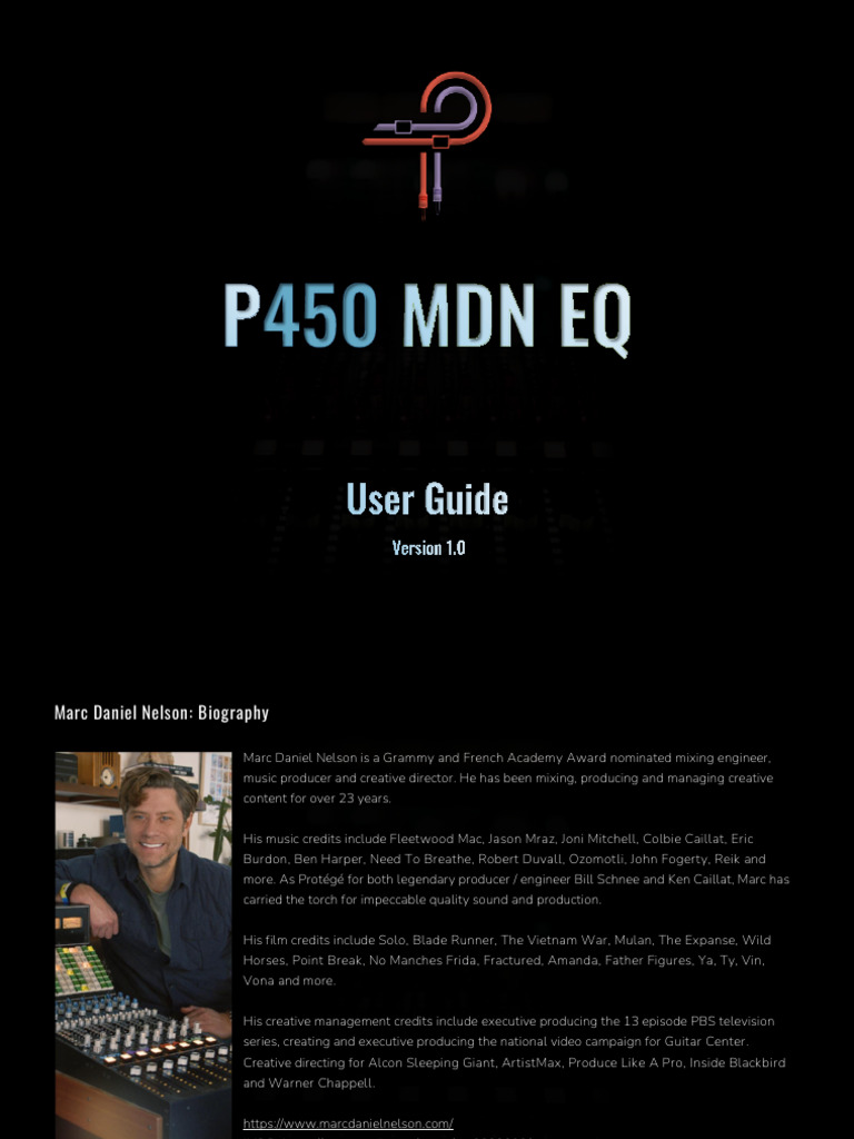 P450 MDN EQ User Guide-EN | PDF | Equalization (Audio) | Sampling (Signal Processing)