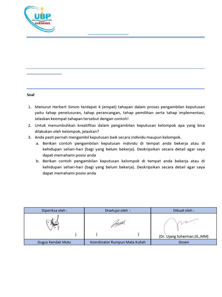 Soal Uts TPK Mn22 - 2024 - DR - Ujang | PDF