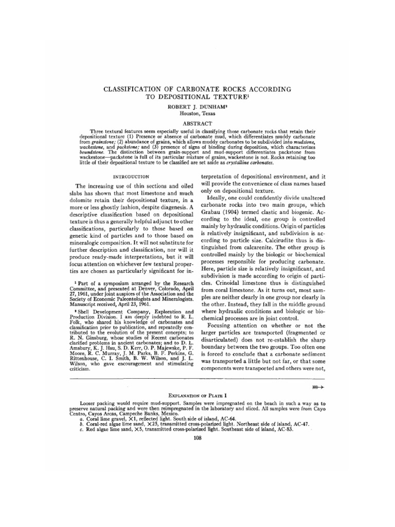 Carbonate Rock Classification by Texture | PDF | Limestone | Deposition ...