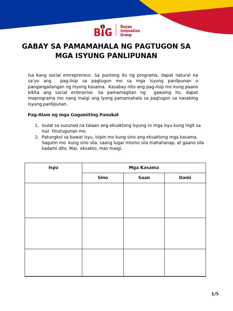 Module 9.2 Gabay Sa Pamamahala NG Pagtugon Sa Mga Isyung Panlipunan | PDF