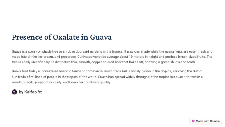 Presence-of-Oxalate-in-Guava | PDF