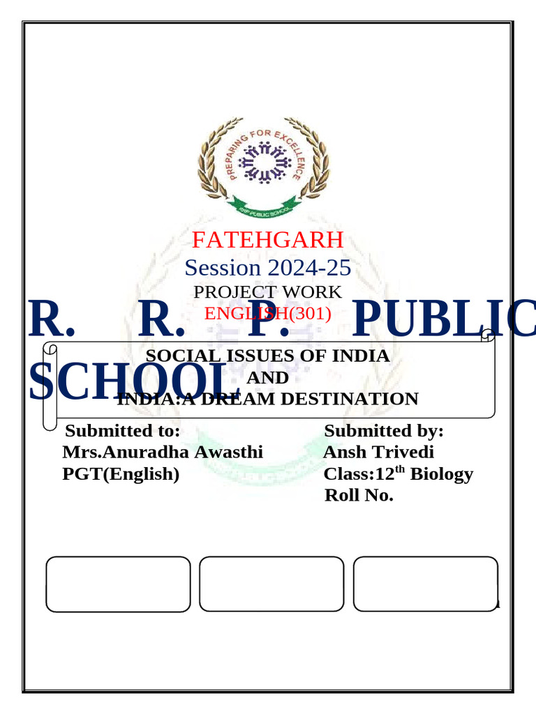 Social Issues in India Project 2024 | PDF
