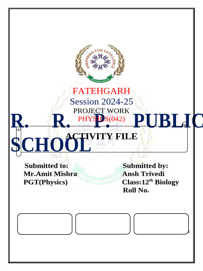 Physics Project Activity File 2024-25 | PDF