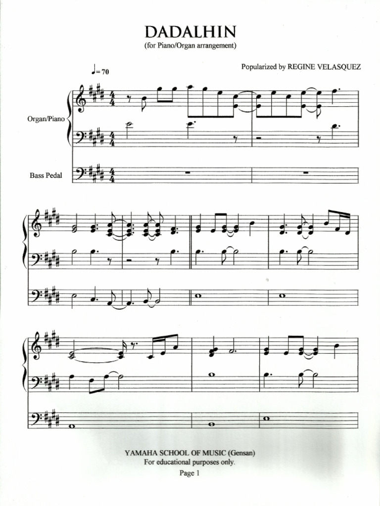 Dadalhin Piano Sheet | PDF
