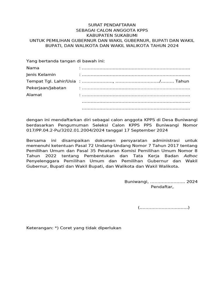 01 Surat Pendaftaran | PDF