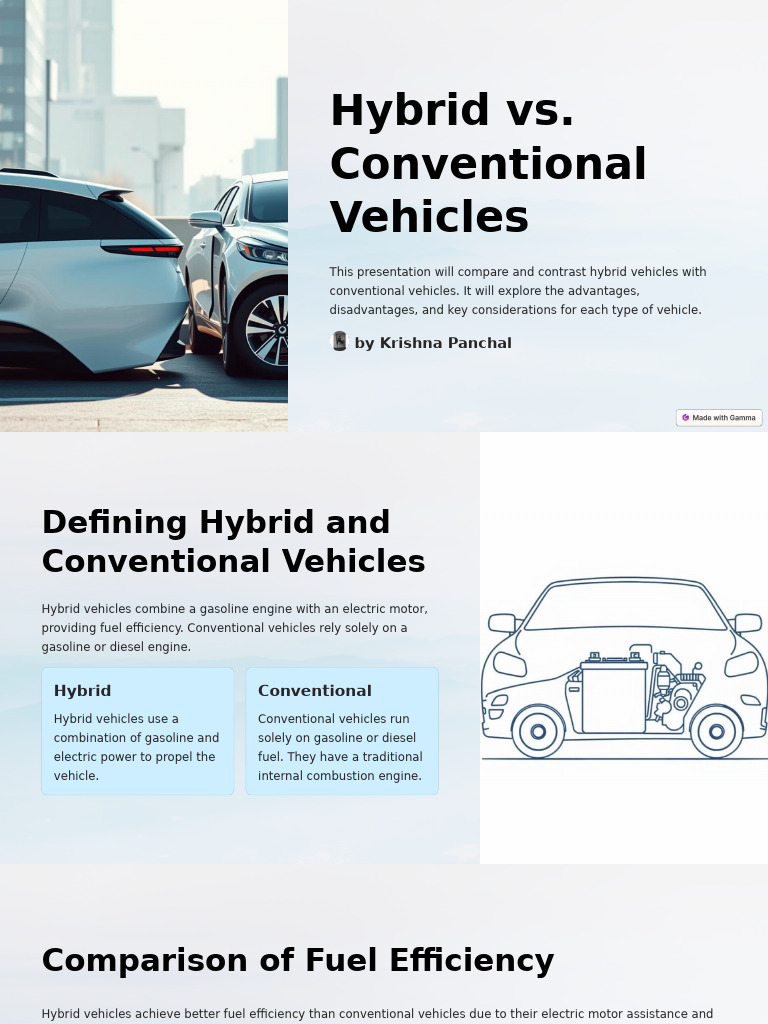 Hybrid vs Conventional Vehicles Explained | PDF | Hybrid Vehicle | Vehicles