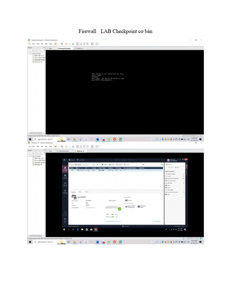 Firewall LAB Checkpoint cơ bản | PDF