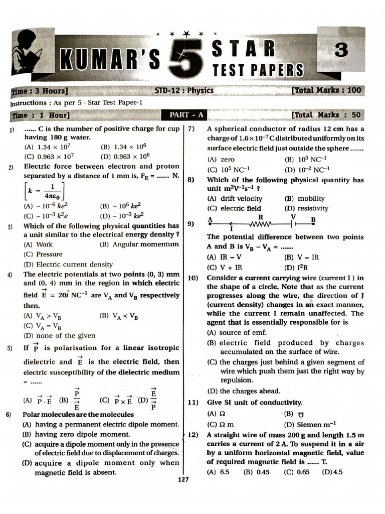 Physics Kumar Paper Set 3 | PDF
