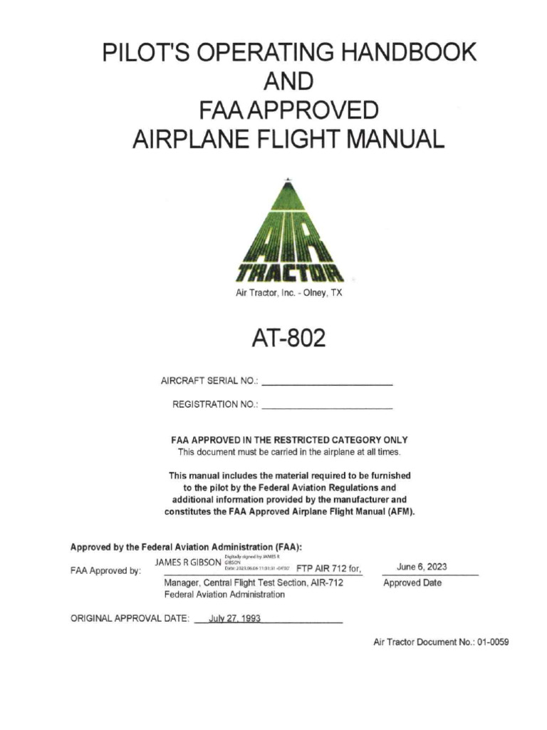 AirTractor At-802 AFM | PDF | Horsepower | Aircraft