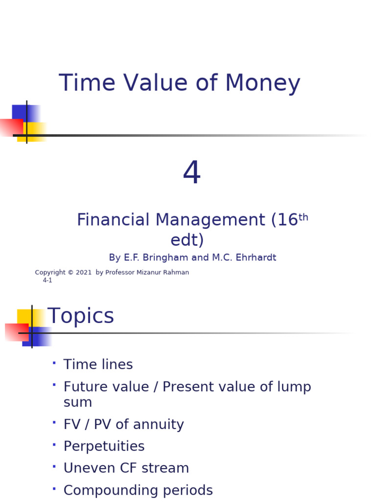 Chap-4, Time Value of Money | PDF | Time Value Of Money | Interest