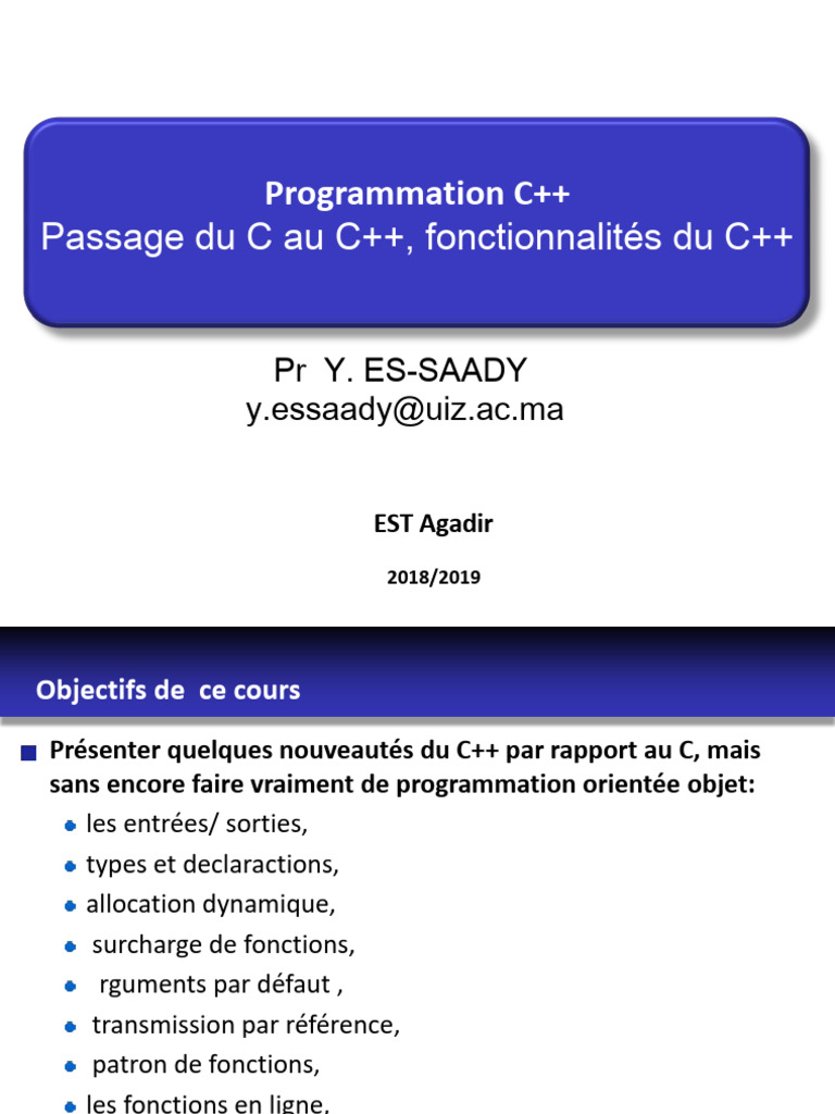 Cours CPP - Cours1 | PDF | C ++ | Informatique