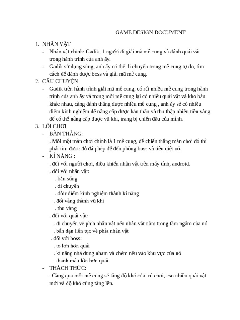 Game Design Document | PDF