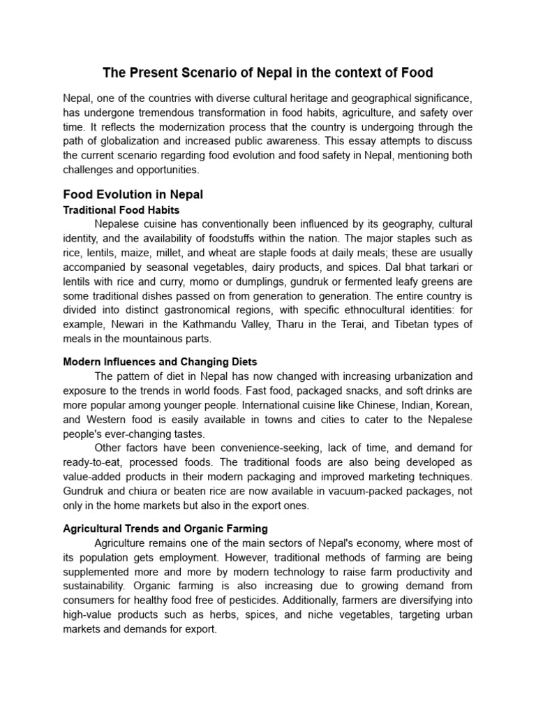 FOOD Evolution and Nepal | PDF | Food Safety | Food Industry