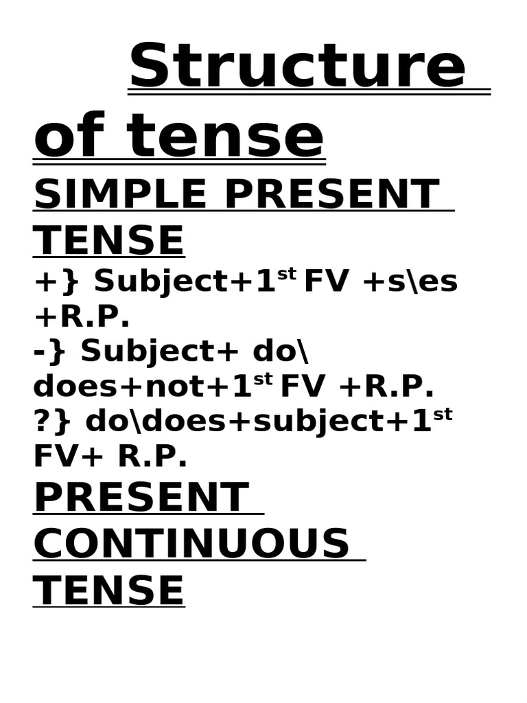 Structure of Tense | PDF