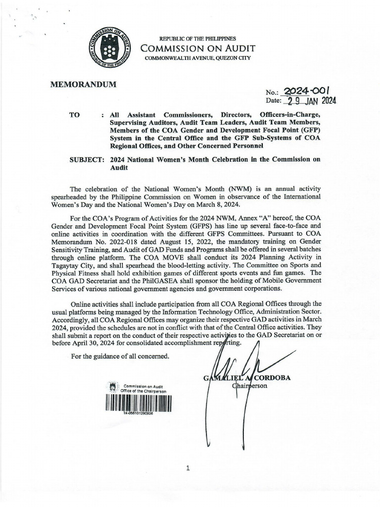 COA-Memorandum-No.-2024-001-January-17-2024 | PDF