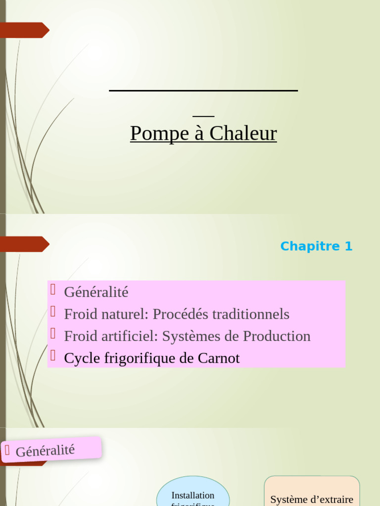 Chapitre 1 | PDF | Chaleur | Réfrigérateur