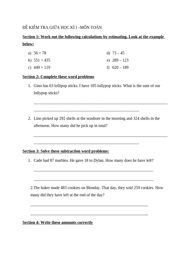 Na - đề kiểm tra giữa học kì môn toán | PDF | Mathematics | Arithmetic