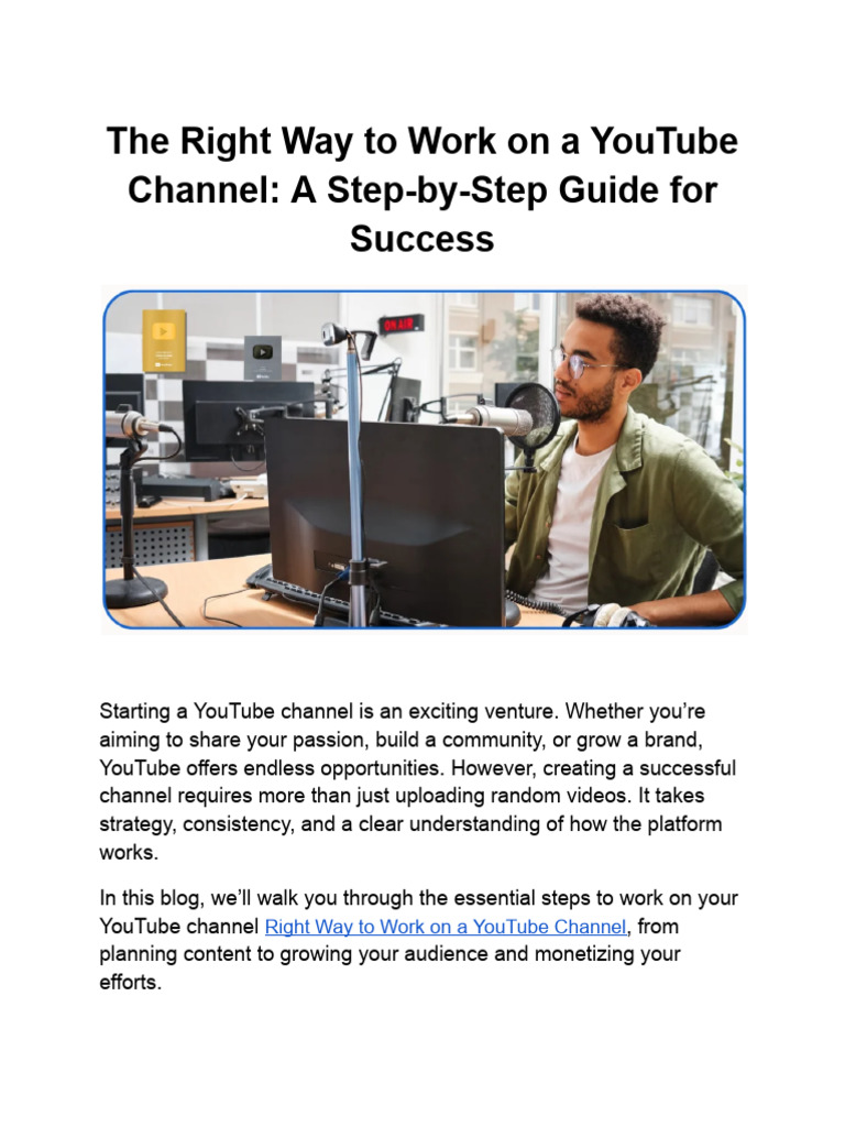 YouTube Channel Success Guide | PDF | You Tube | Search Engine Optimization