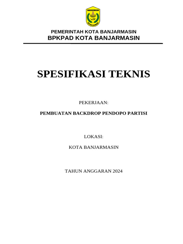 Spek Teknis Backdrop Pendopo | PDF