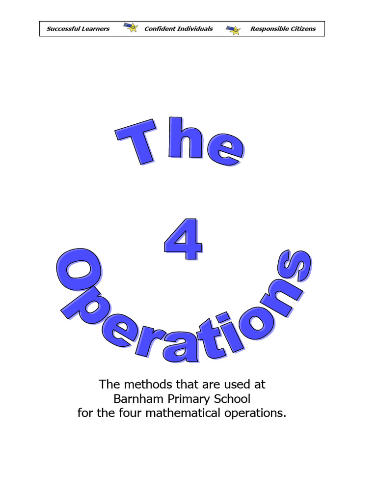 The 4 Operations of Maths 2016 | PDF | Multiplication | Numbers
