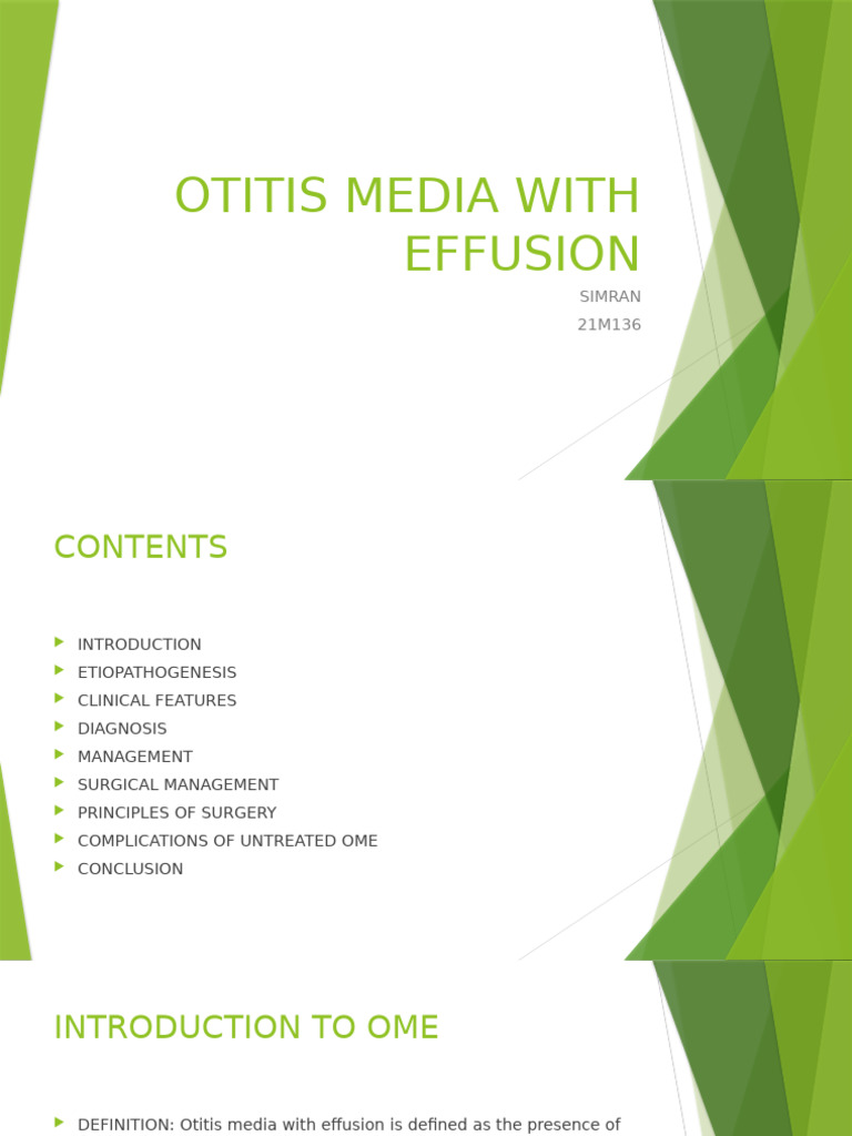 Understanding Otitis Media with Effusion | PDF | Ear | Otology