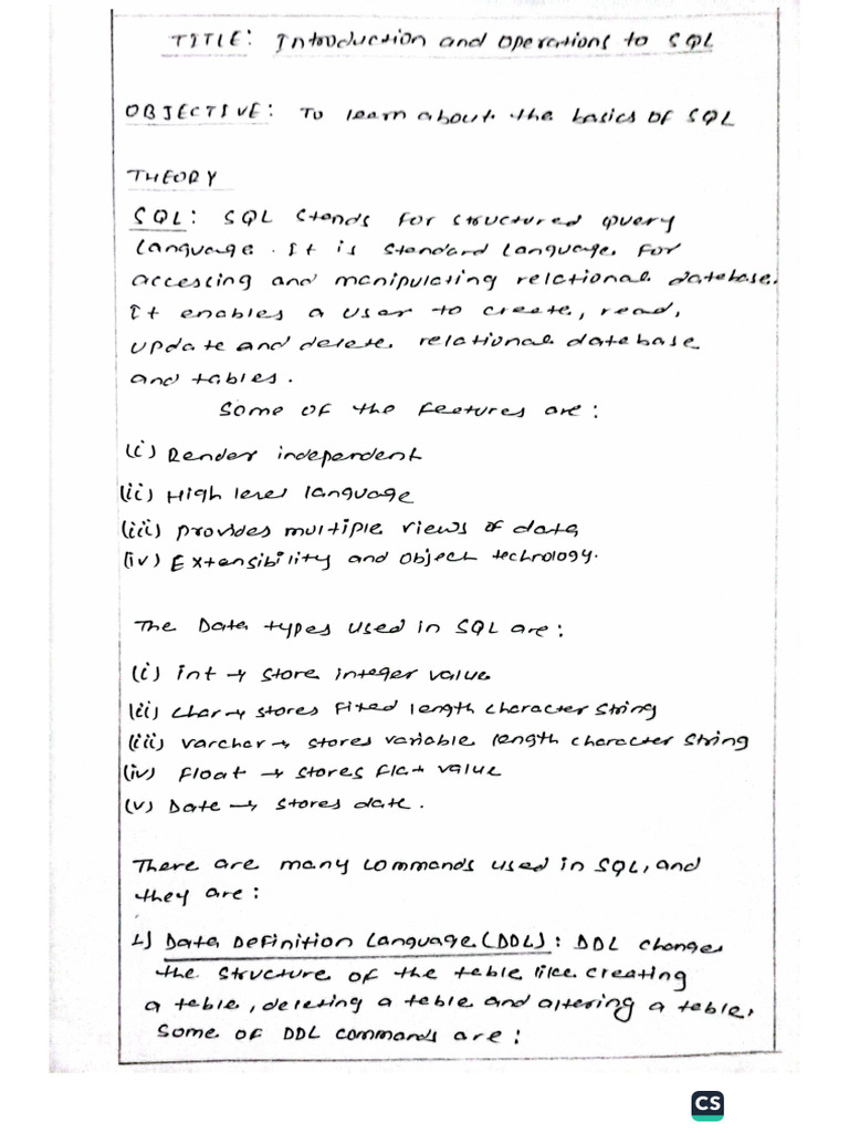 Dbms Lab 1 Pdf
