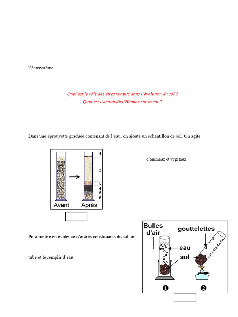 Facteurs édaphiques et vie des sols | PDF | Sol (pédologie) | Science ...