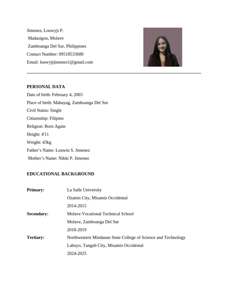 Sample CV | PDF