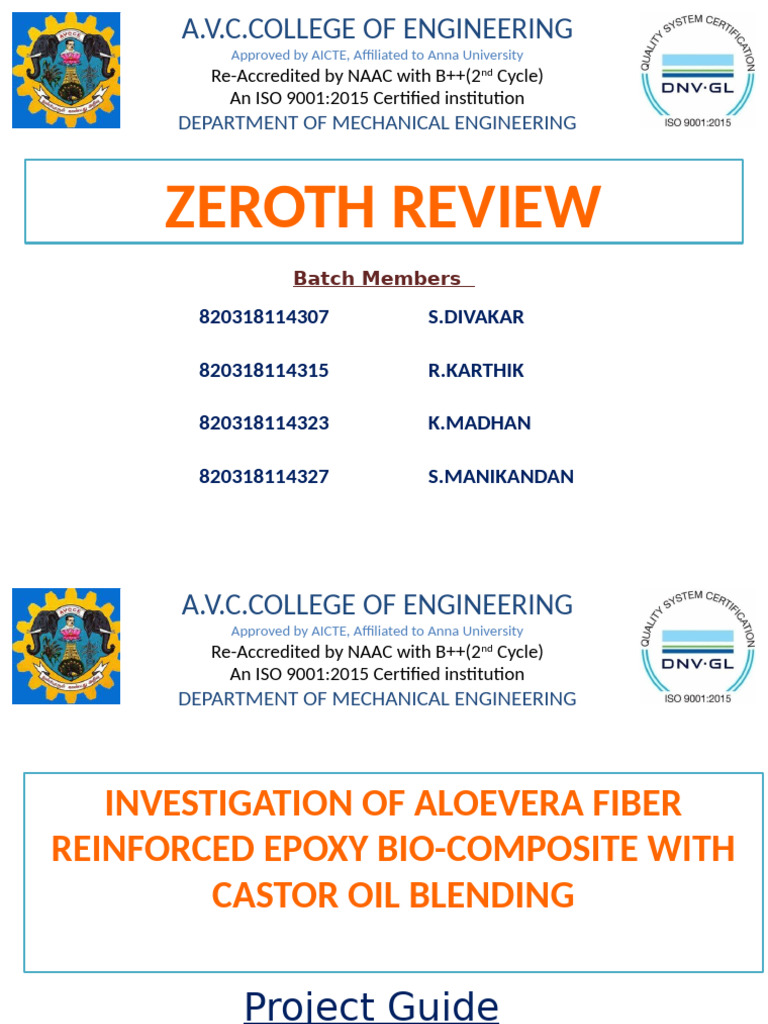 Batch 14-Zeroth Review | PDF | Composite Material | Engineering