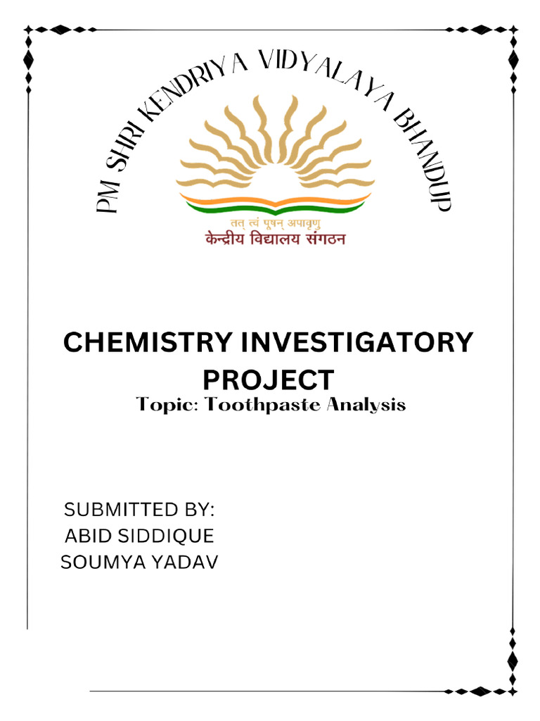 Chemistry Project | PDF