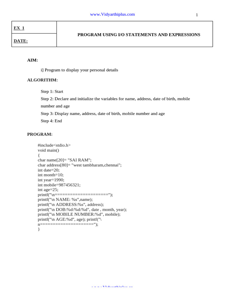 20ESPL101 Programming in C Lab Manual | PDF | String (Computer Science) | Computer Engineering
