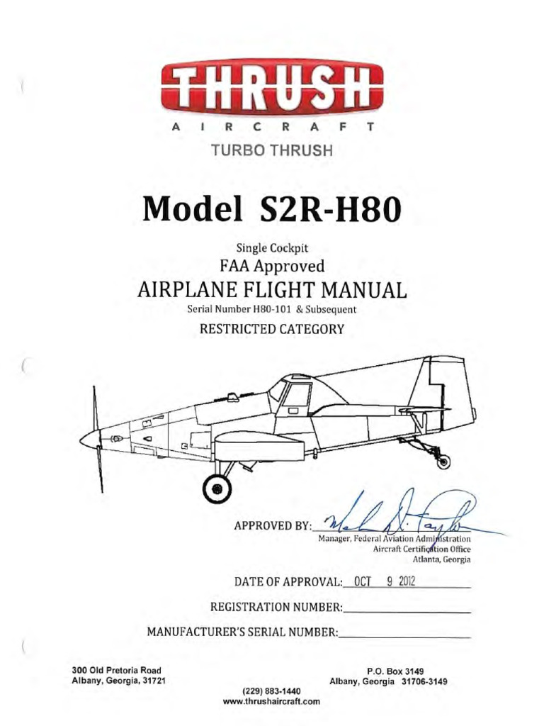 Thrush s2r h80 Afm | PDF | Aviation | Aerospace